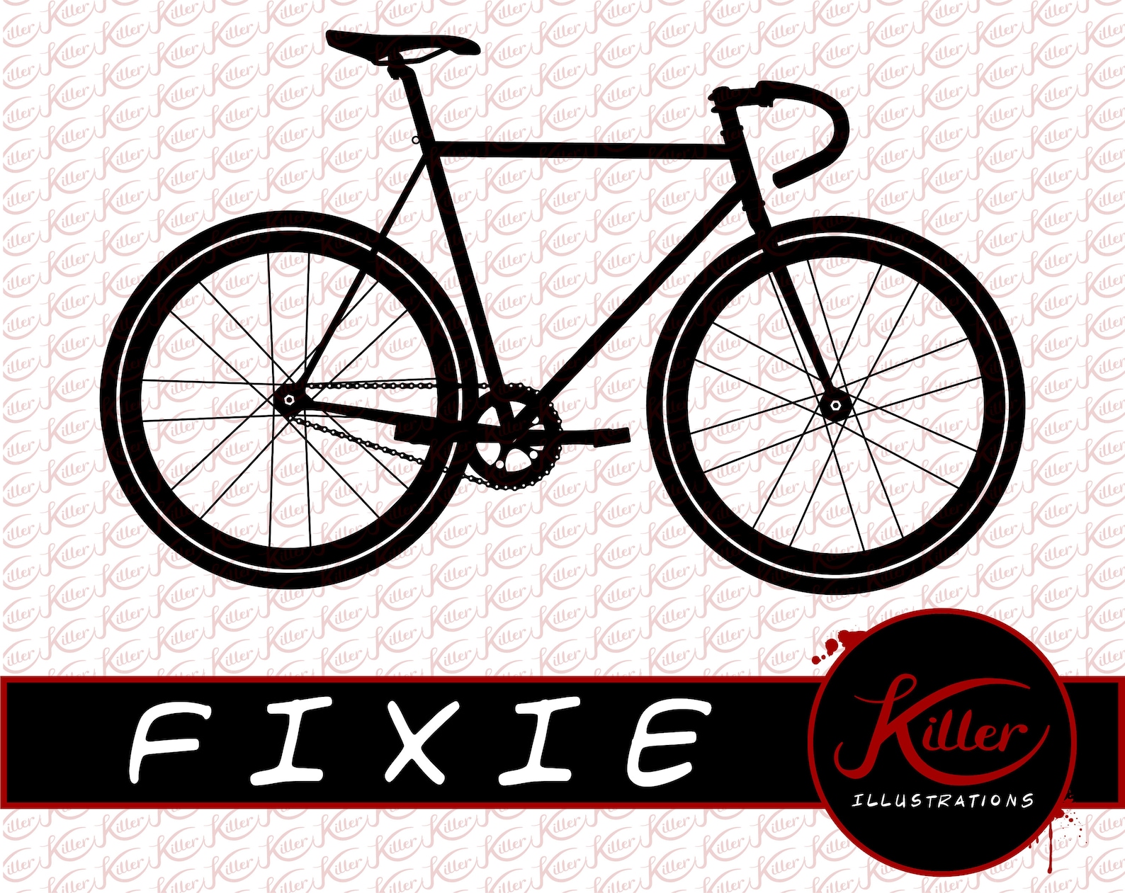 Fixie Vector Bicycle Clip Art Cut File Instant Digital | Etsy
