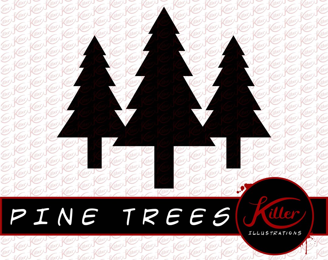 Pine Trees Vector Clipart (svg, Png, Pdf, Jpg, Eps, Dxf) (digital ...