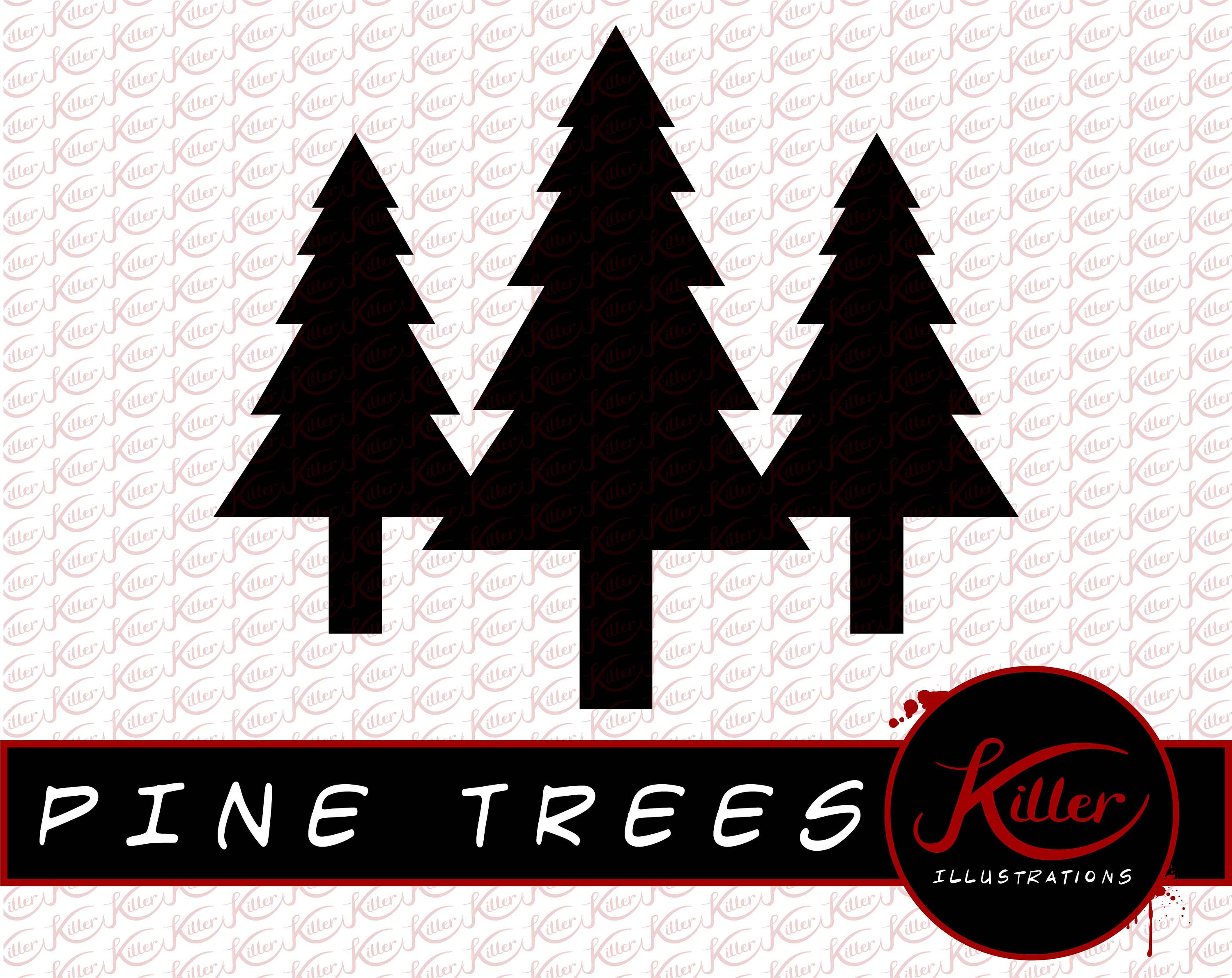 Pine Trees Vector Clipart (svg, Png, Pdf, Jpg, Eps, Dxf) (digital ...