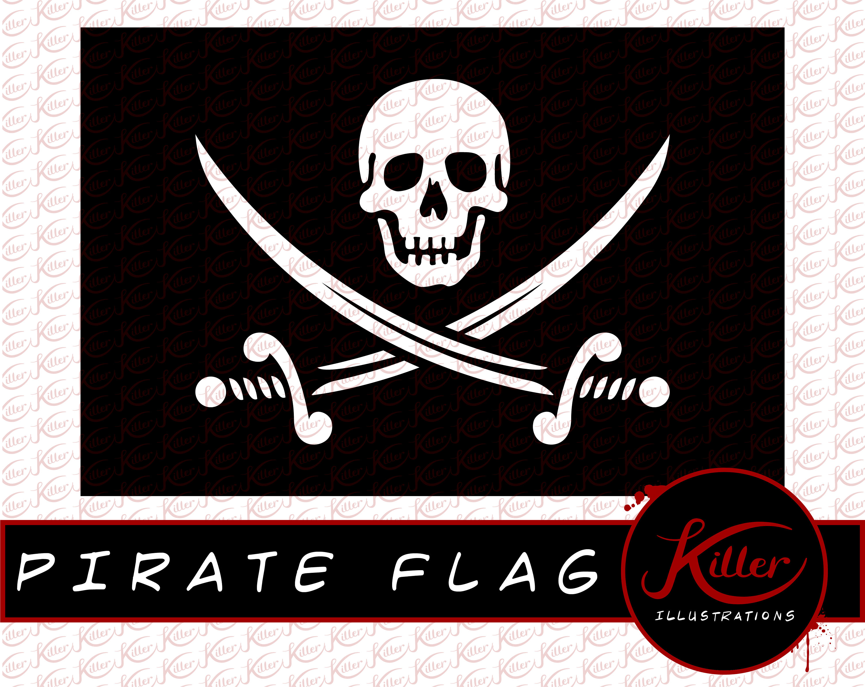 Pirate Flag Vector 3 PACK Hacker Clip Art Cut File | Etsy