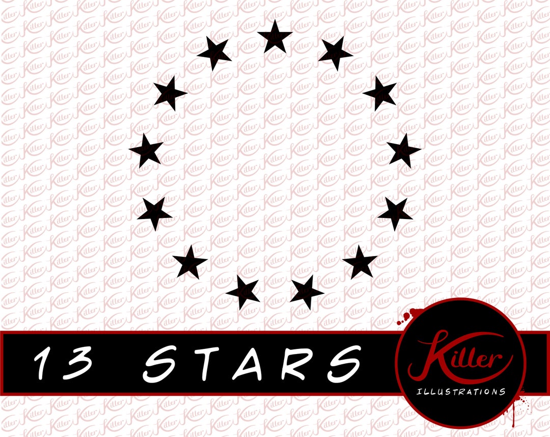 13 STARS Vector | Clip Art | Cut File| Instant Digital Download | Svg ...