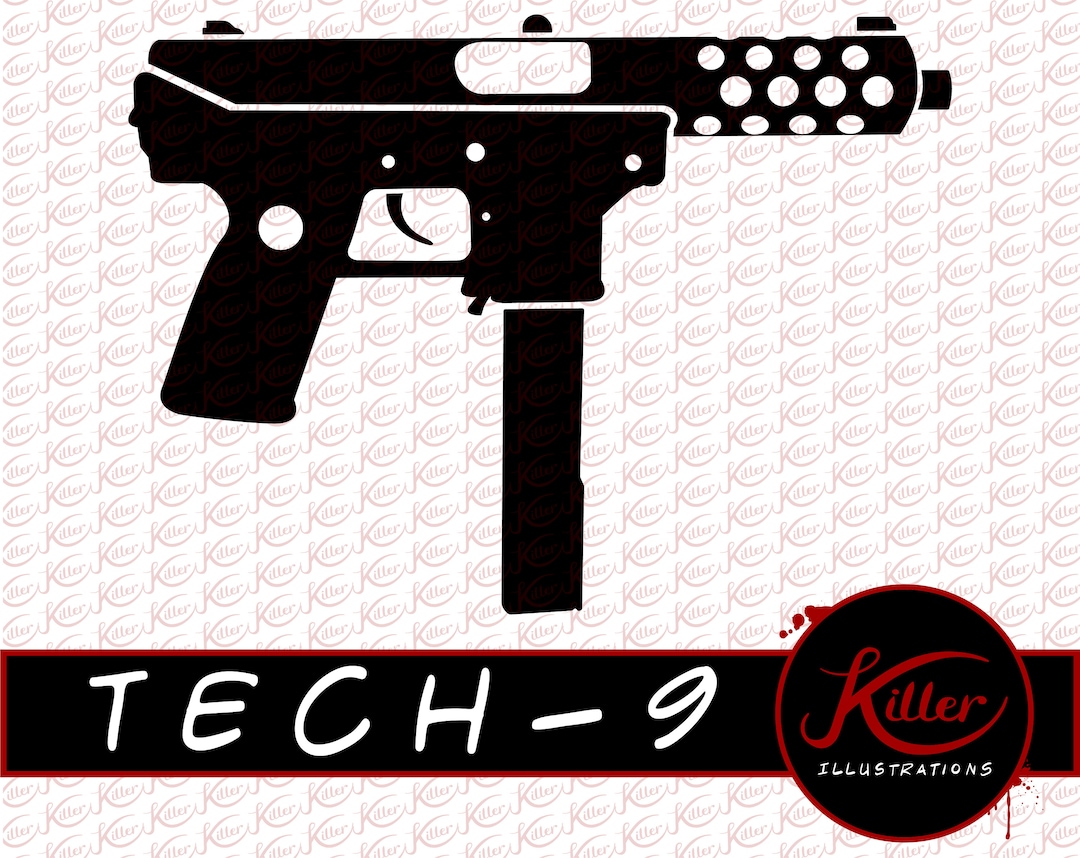 TECH-9 Gun Vector | SMG Clip Art | Firearm | Cut File| Instant Digital ...