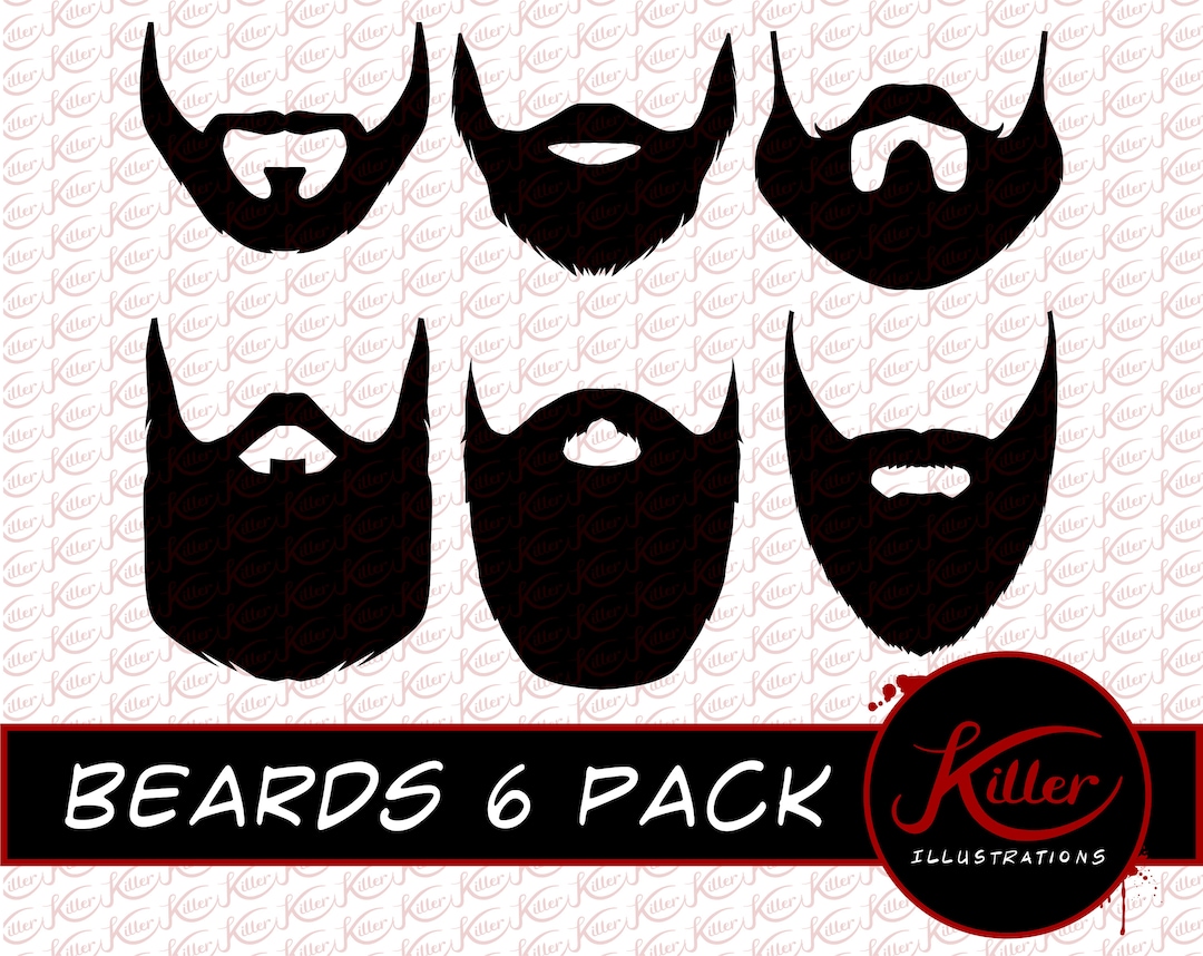 Beards Vector - 6 Pack | Beard Clip Art | Cut File| Instant Digital ...