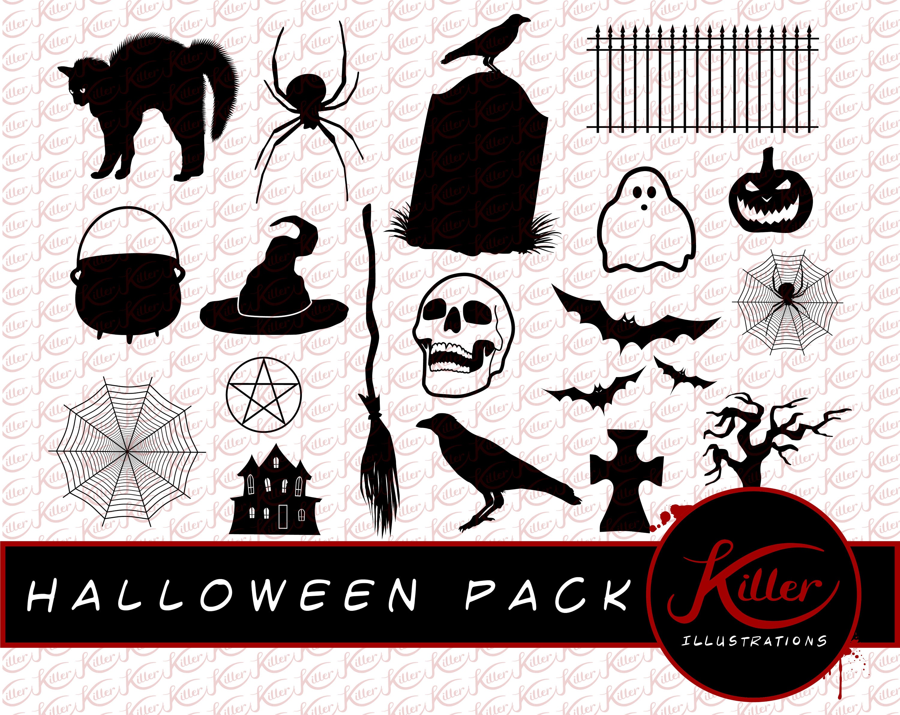 Halloween Vector 20 Pack Clip Art Cut File Instant | Etsy