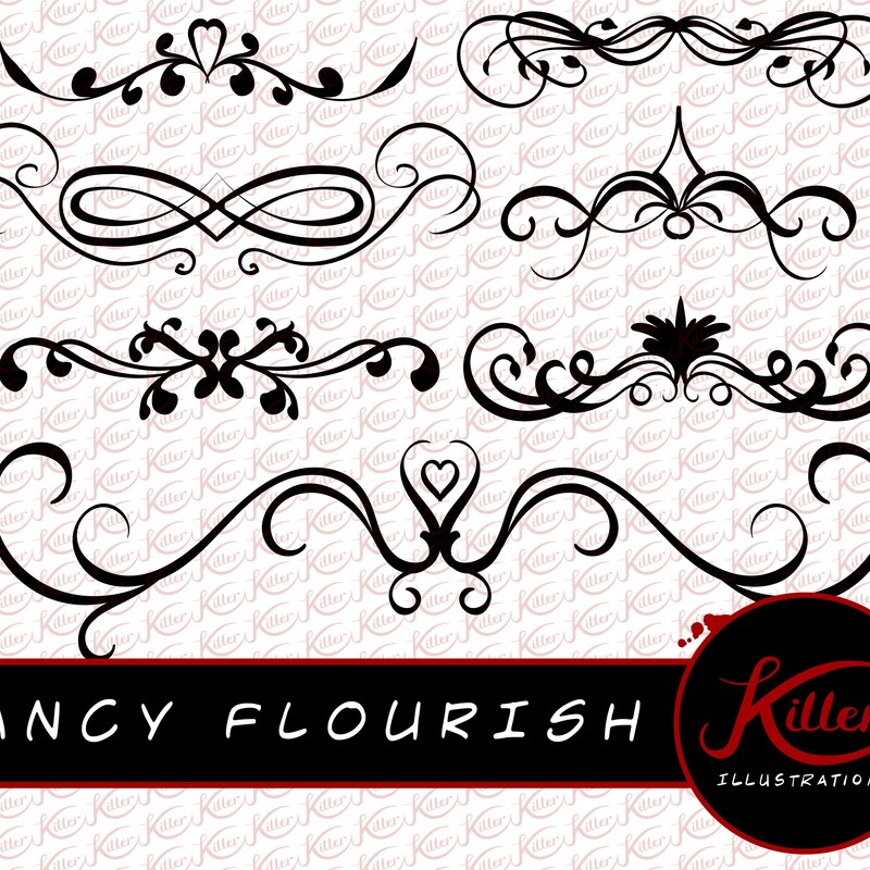 Flourishes Clip Art - Etsy
