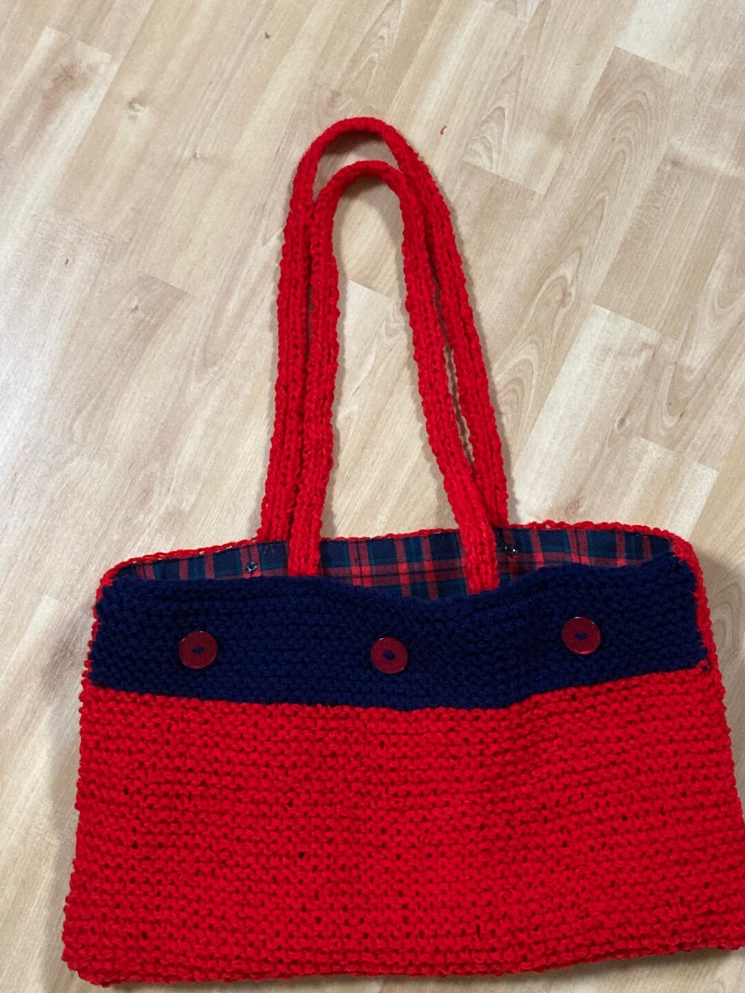 Red Wool Bag With Handles - Etsy