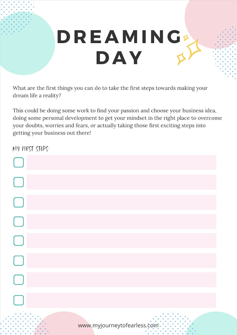 INSTANT DOWNLOAD - Your Dreaming Day - Plan Your Dream Life - Planner ...