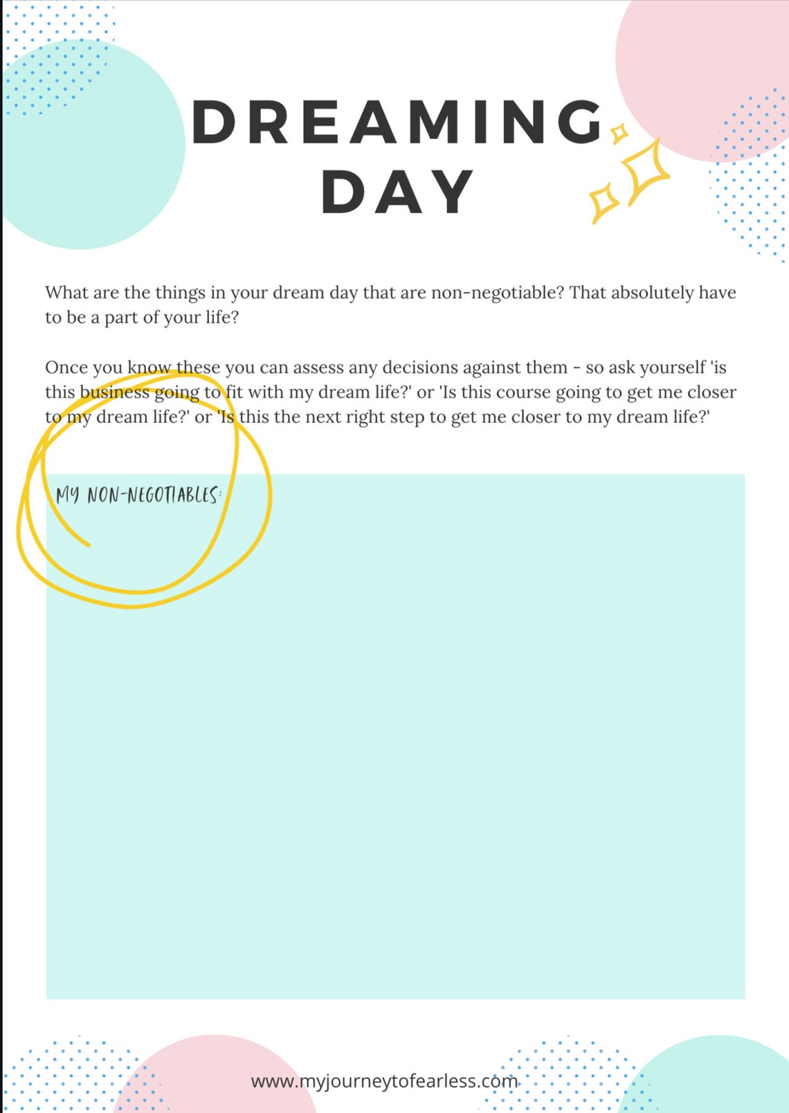 INSTANT DOWNLOAD Your Dreaming Day Plan Your Dream Life - Etsy