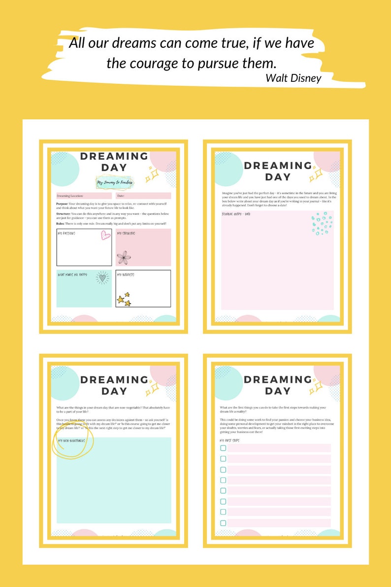 INSTANT DOWNLOAD - Your Dreaming Day - Plan Your Dream Life - Planner ...