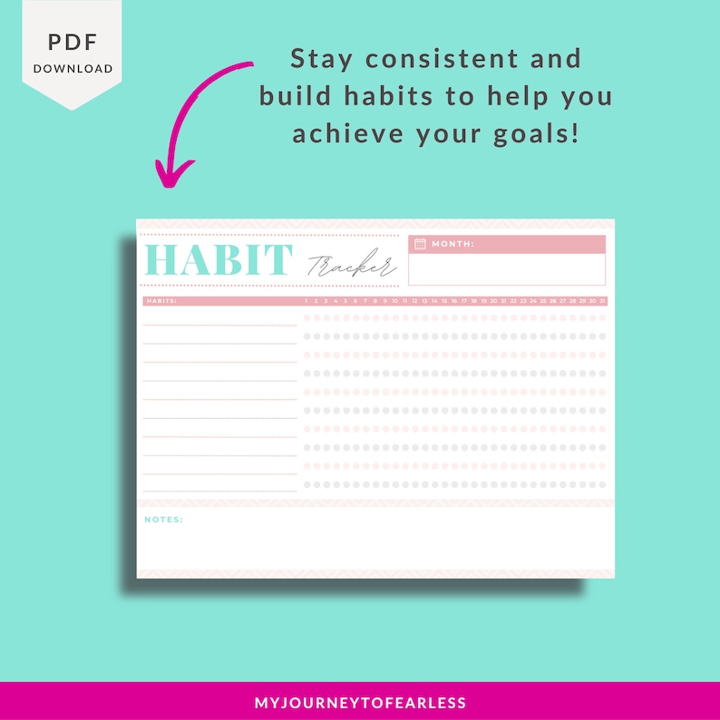 The Tiny Habit Tracker | Printable | Goal Setting | US Letter - Etsy