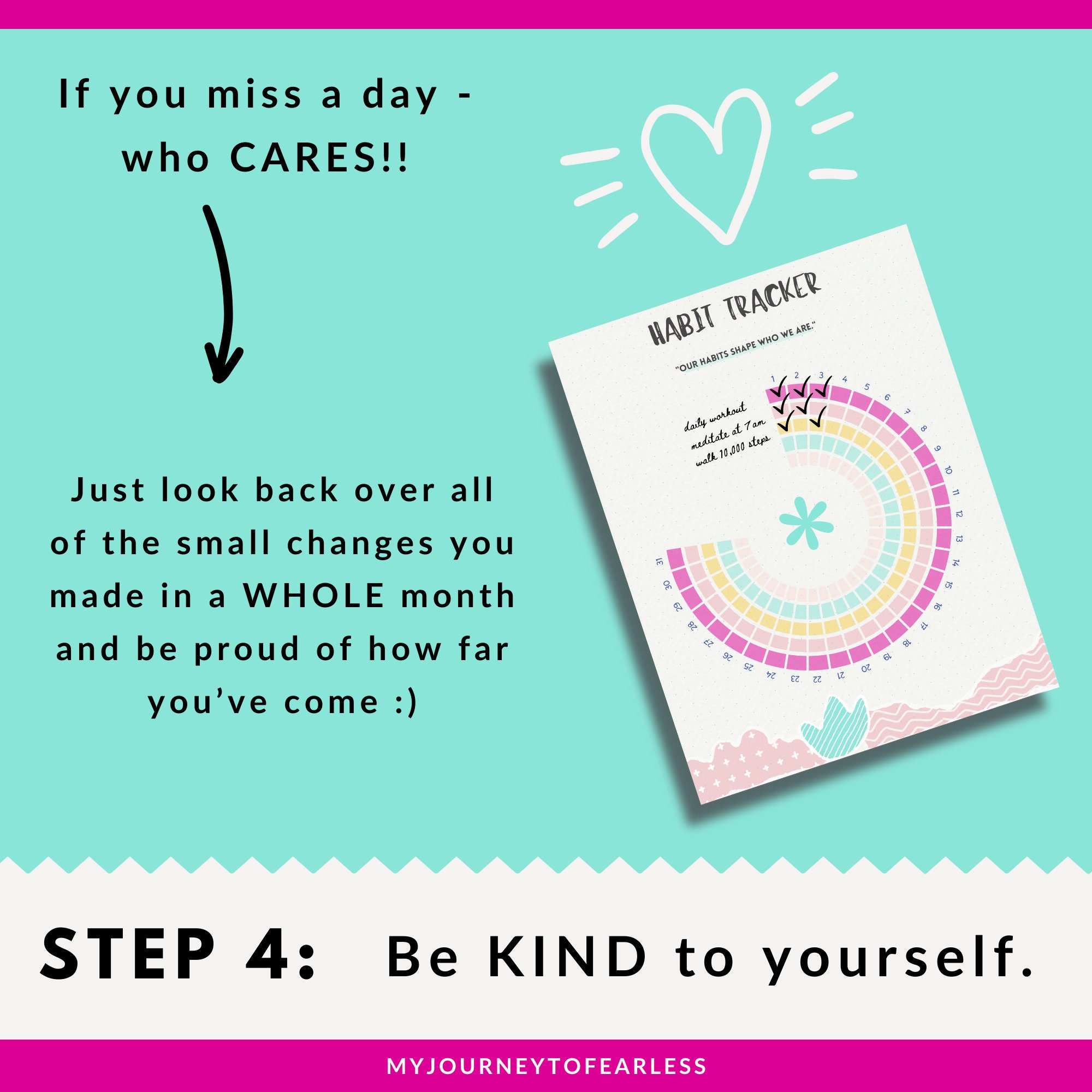Tiny Habit Tracker | Colour Wheel | Goal Setting | Printable Planner ...