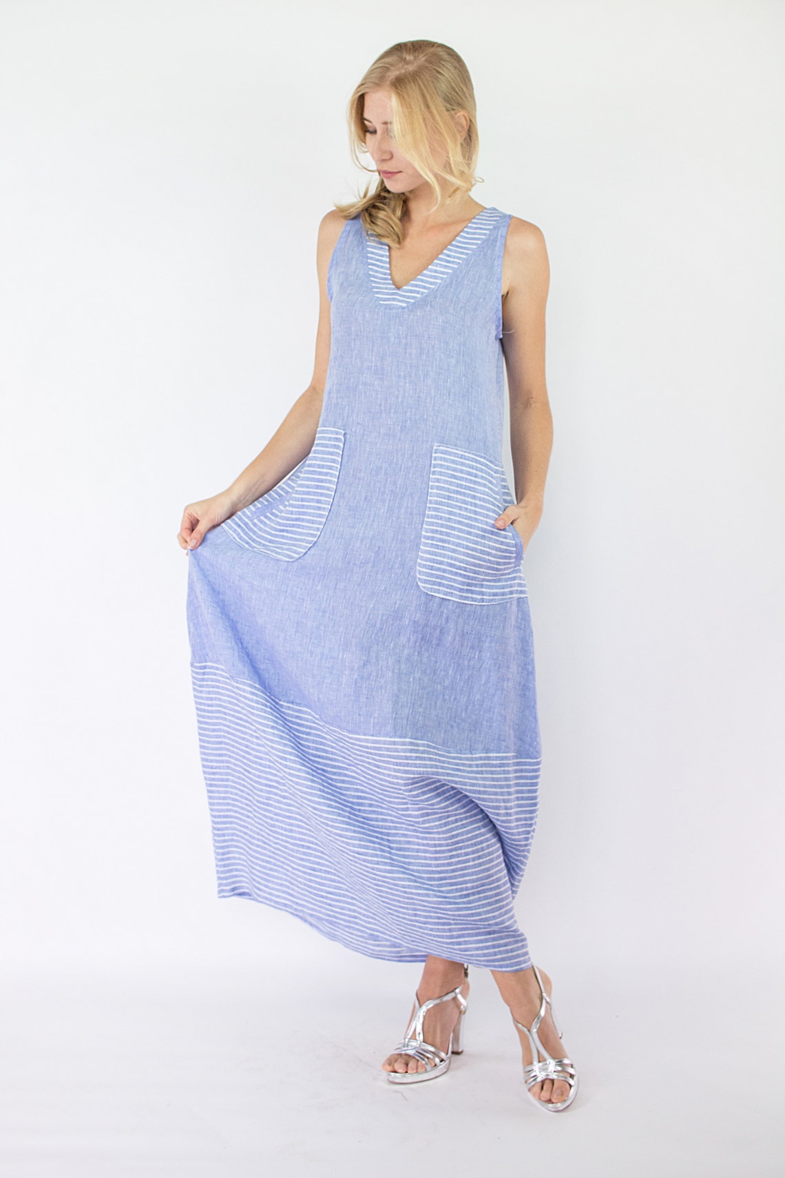 Linen Dress for Women Italian Linen Dress Maxi Dress for - Etsy