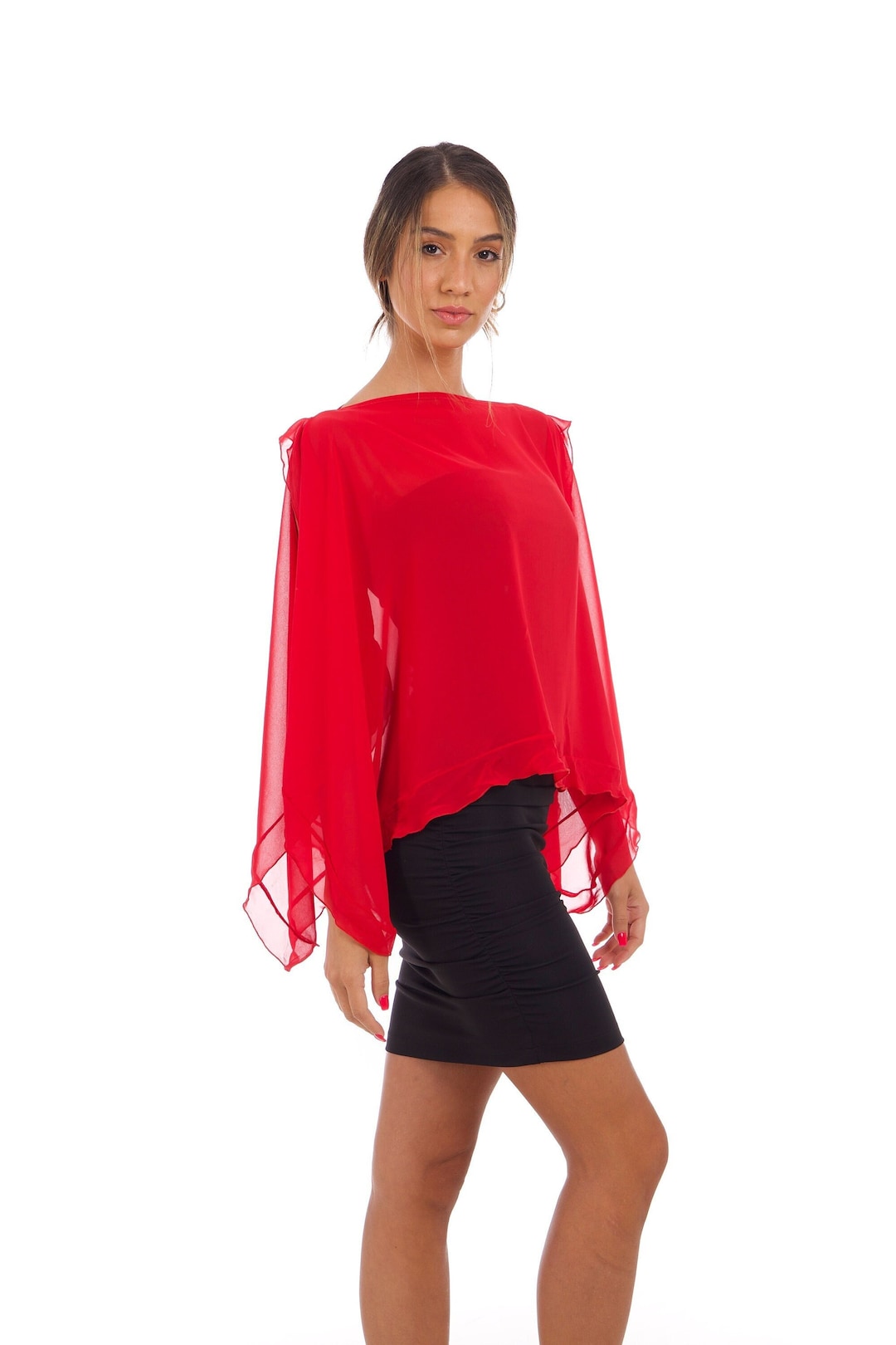 Red Evening Top, Dressy Tops for Women, Elegant Women Top, Wedding ...