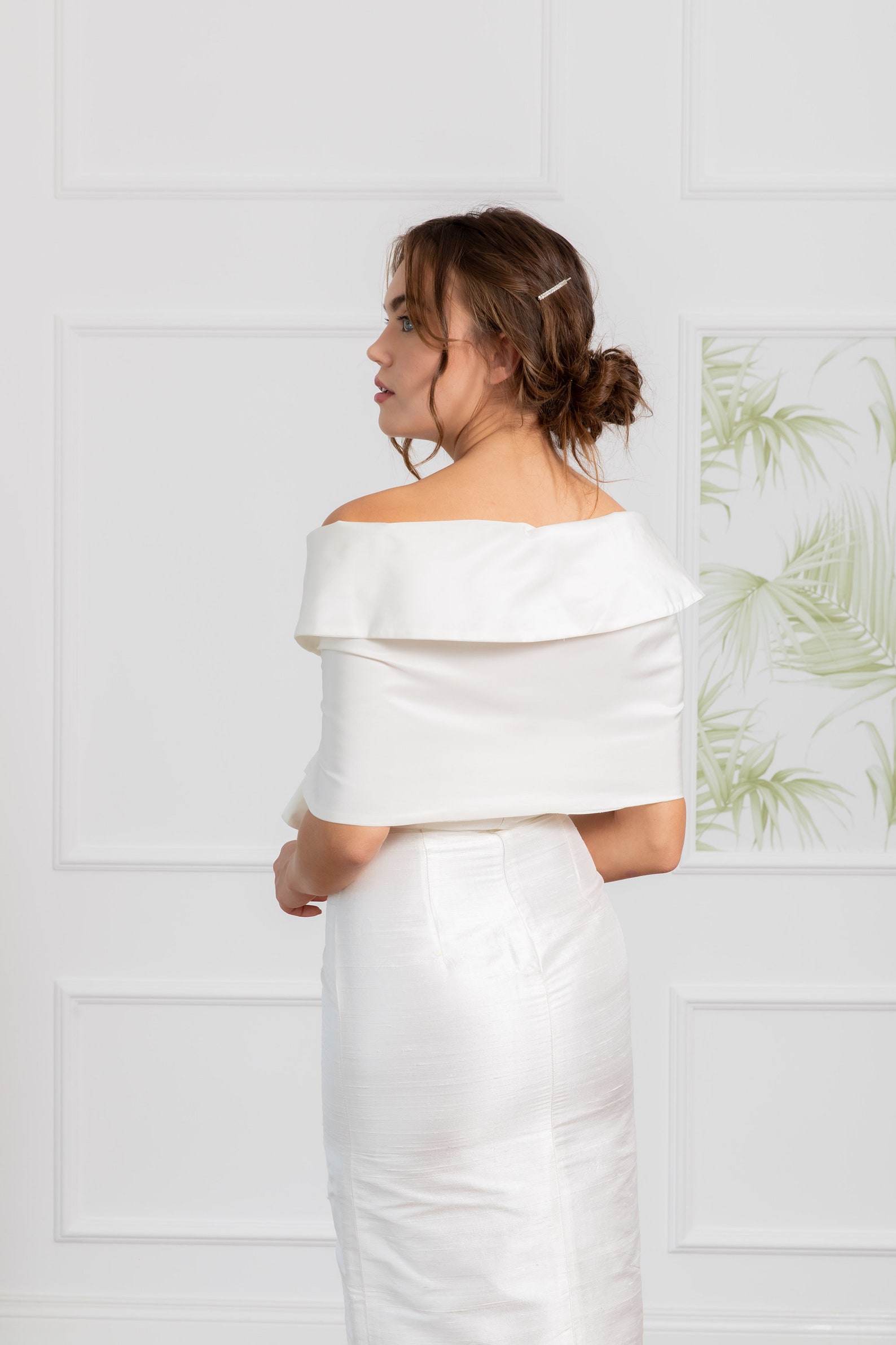 Silk Bridal Shrug for Modest Brides, Elegant Fall Wedding Bolero ...