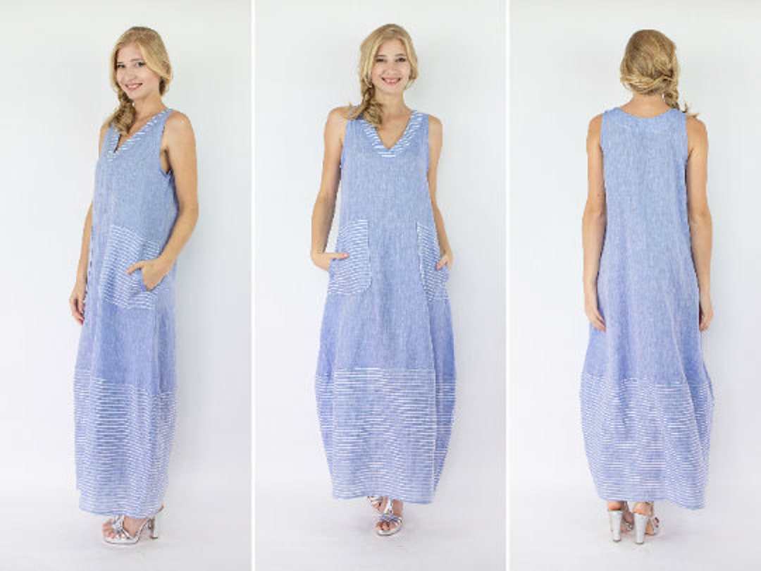 Linen Dress for Women Italian Linen Dress Maxi Dress for - Etsy