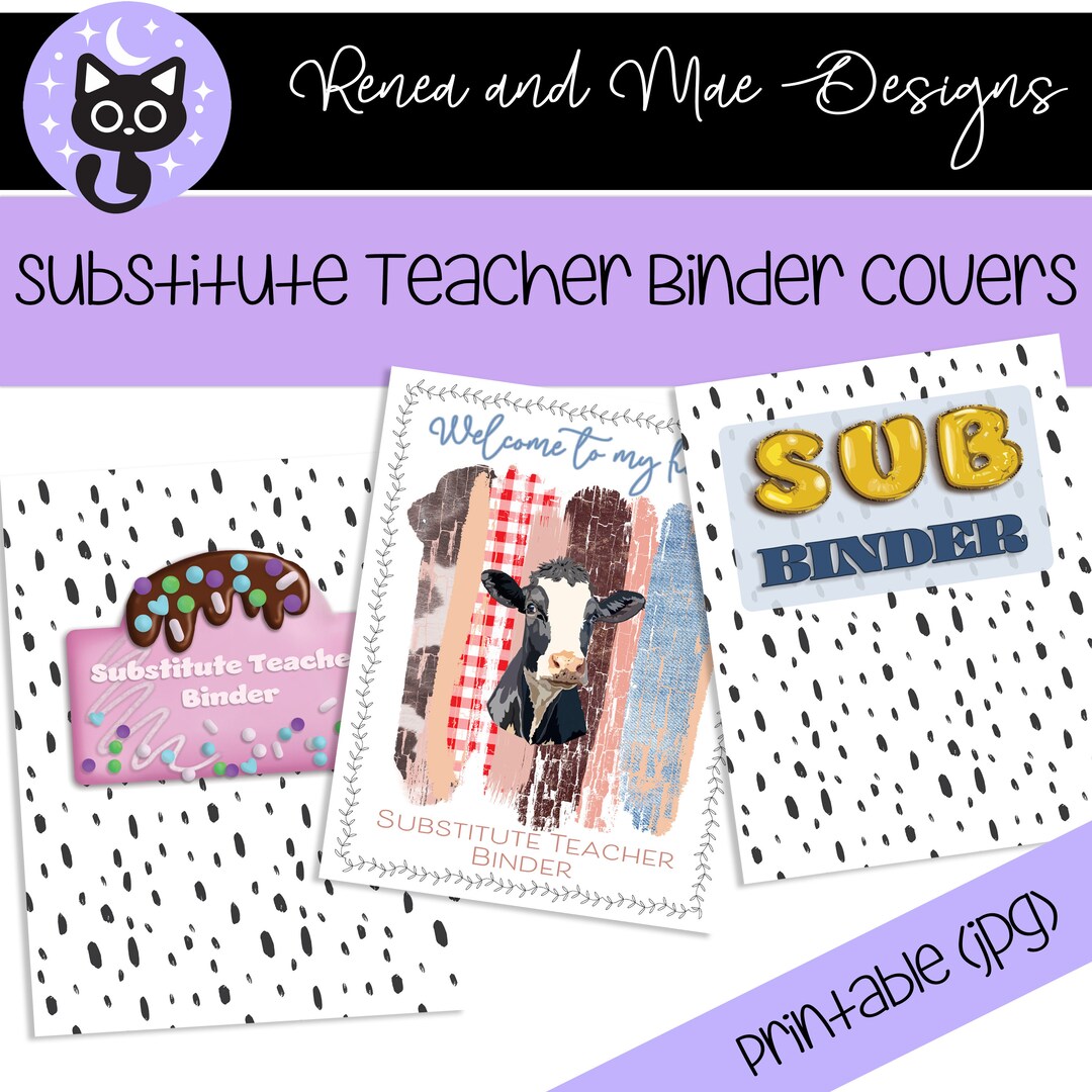 Substitute Teacher Binder Cover Sweets Cow Mylar Balloon Theme - Etsy