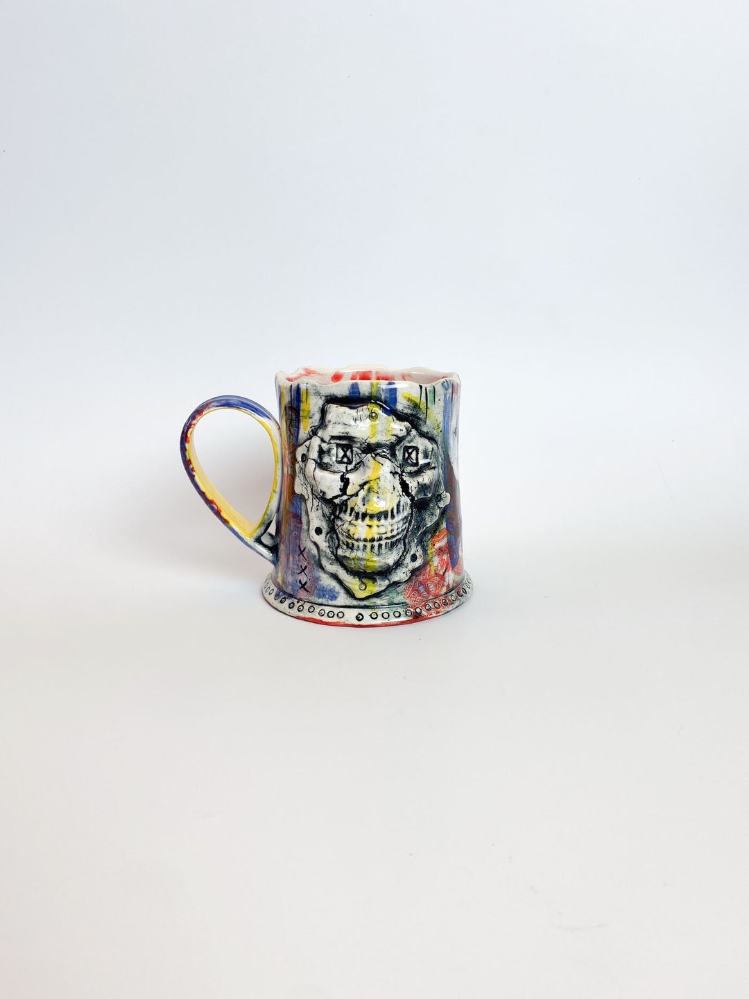RIOT Skull Mug, Calaveras, Skull Art, Handmade Pottery, Wheel Thrown ...