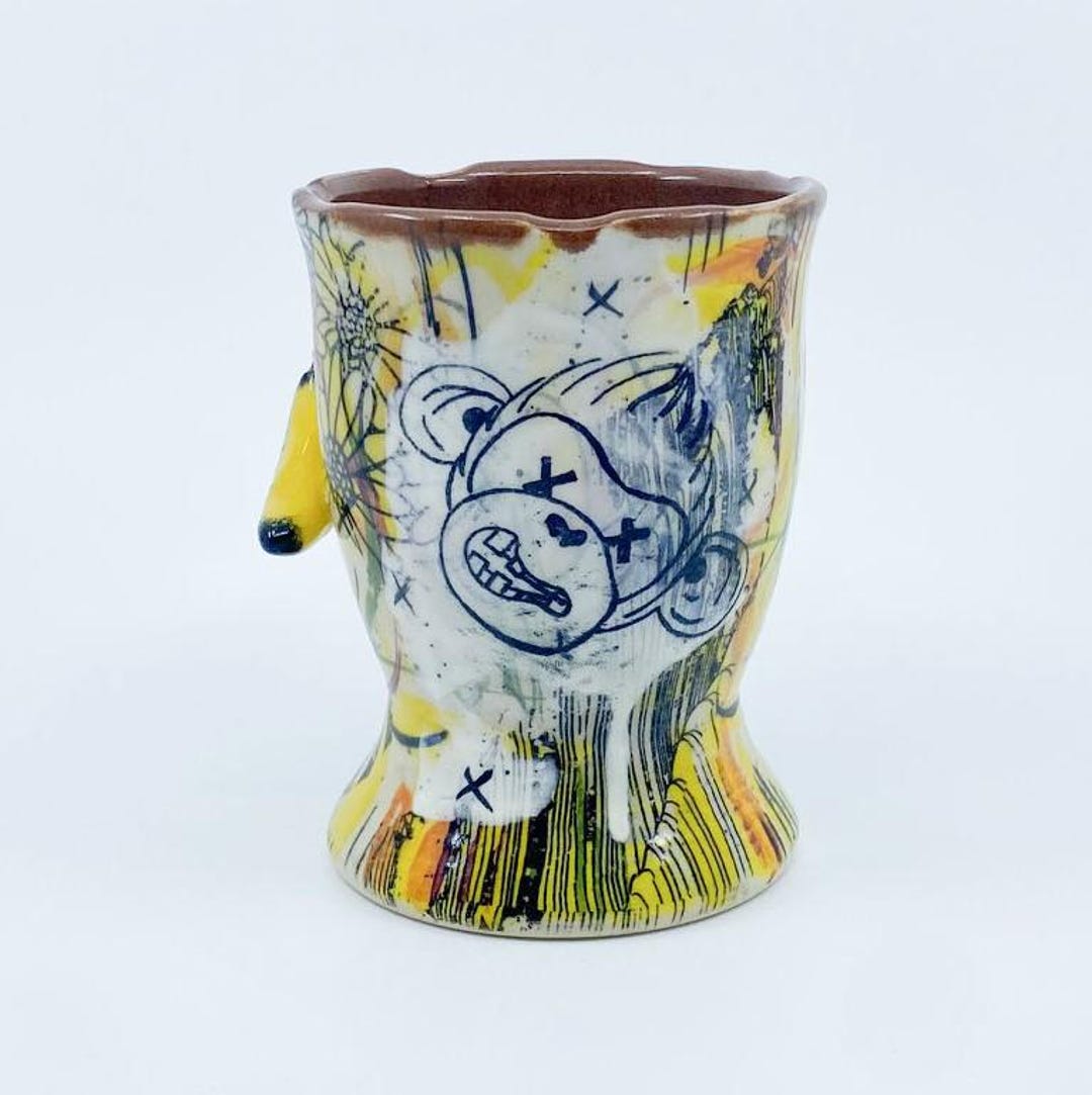28 - Monkey Cup, Ceramic Yunomi, Sipper, Monkey Art, Whiskey Cup ...