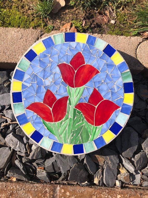 Flowers Mosaic Stepping Stone - Etsy