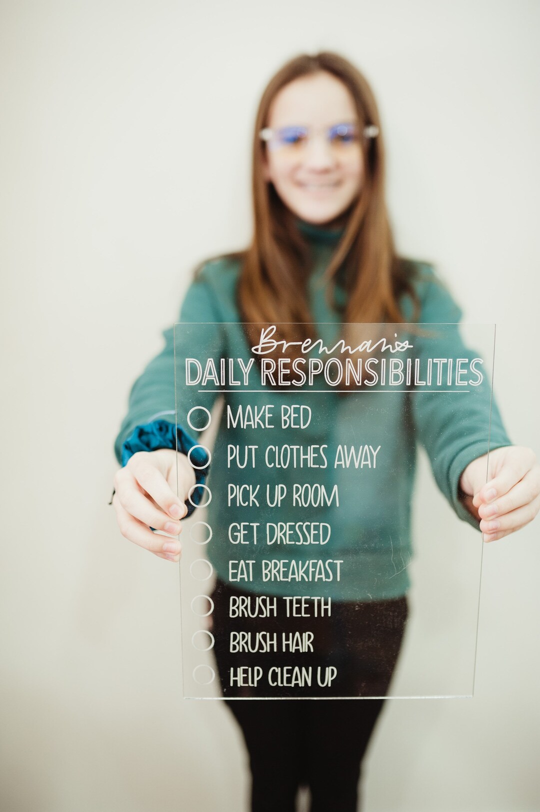 Custom Etched Acrylic Chore Chart: Kids Responsibility Sign - Etsy