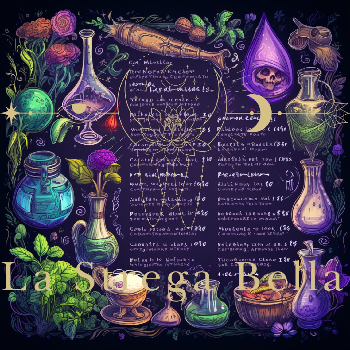 Witches Poster - FOUR Witches Posters - Beautifully Illustrated Witchy ...