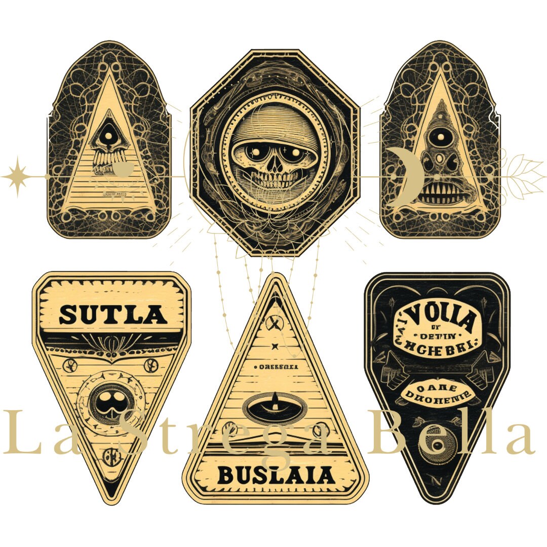 Set of Vintage Ouija Stickers Digital Download Instant Download ...