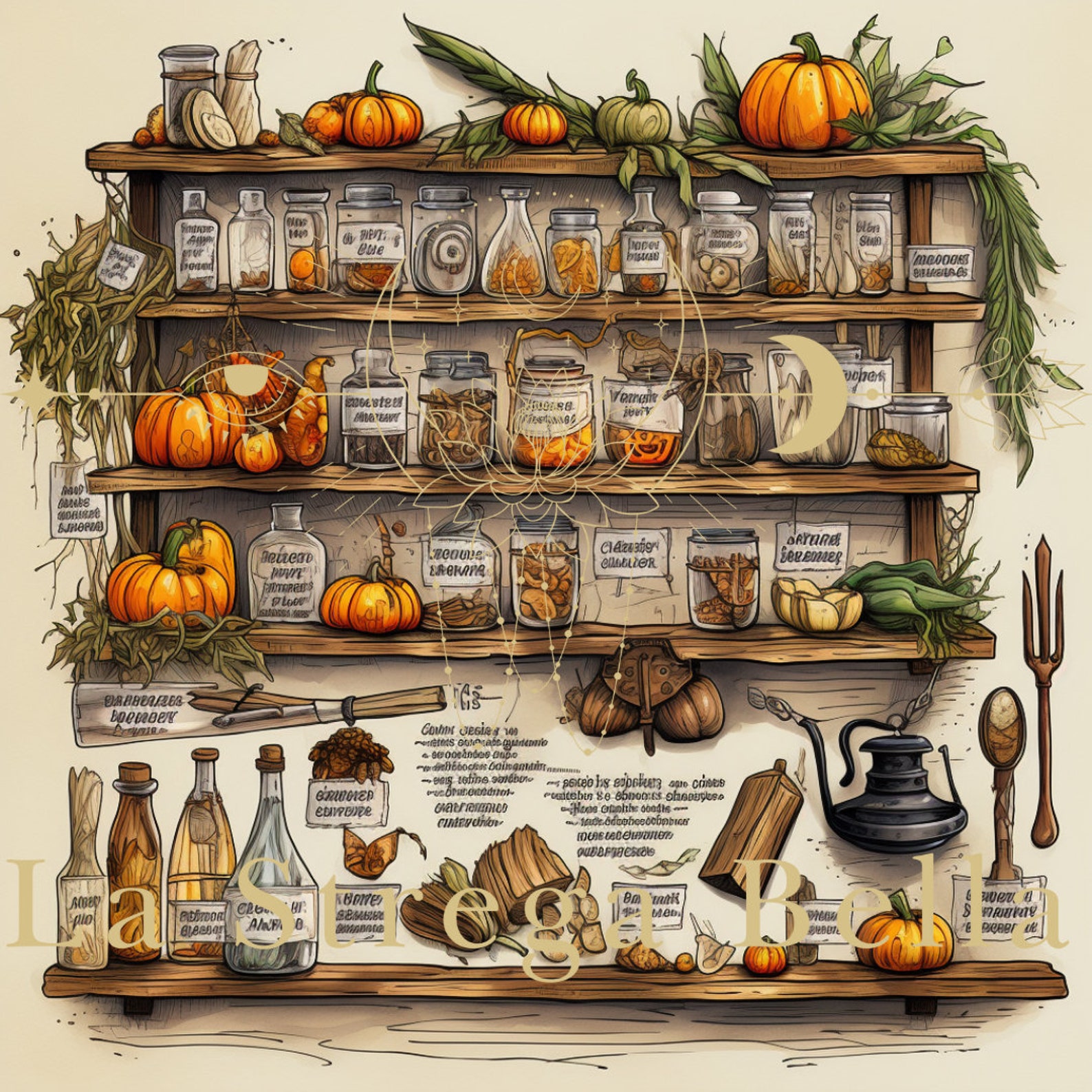 Witch Herbs Poster Witches Pantry Poster Kitchen Witch Digital Download ...