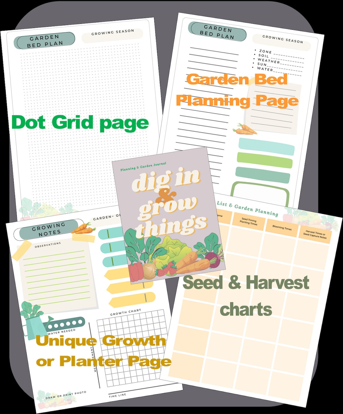 Garden Journal PRINTABLE DIGITAL Download PDF 12 Unique Pages Seed ...