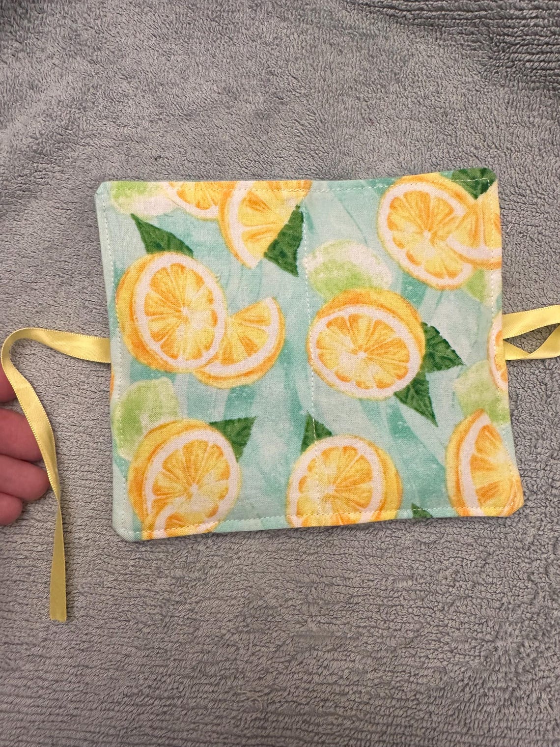 Fabric Tea Bag Wallet Holds 4 Individual Teas / Lemons Cotton Hand Sewn ...