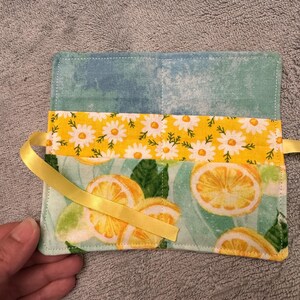 Fabric Tea Bag Wallet Holds 4 Individual Teas / Lemons Cotton Hand Sewn ...