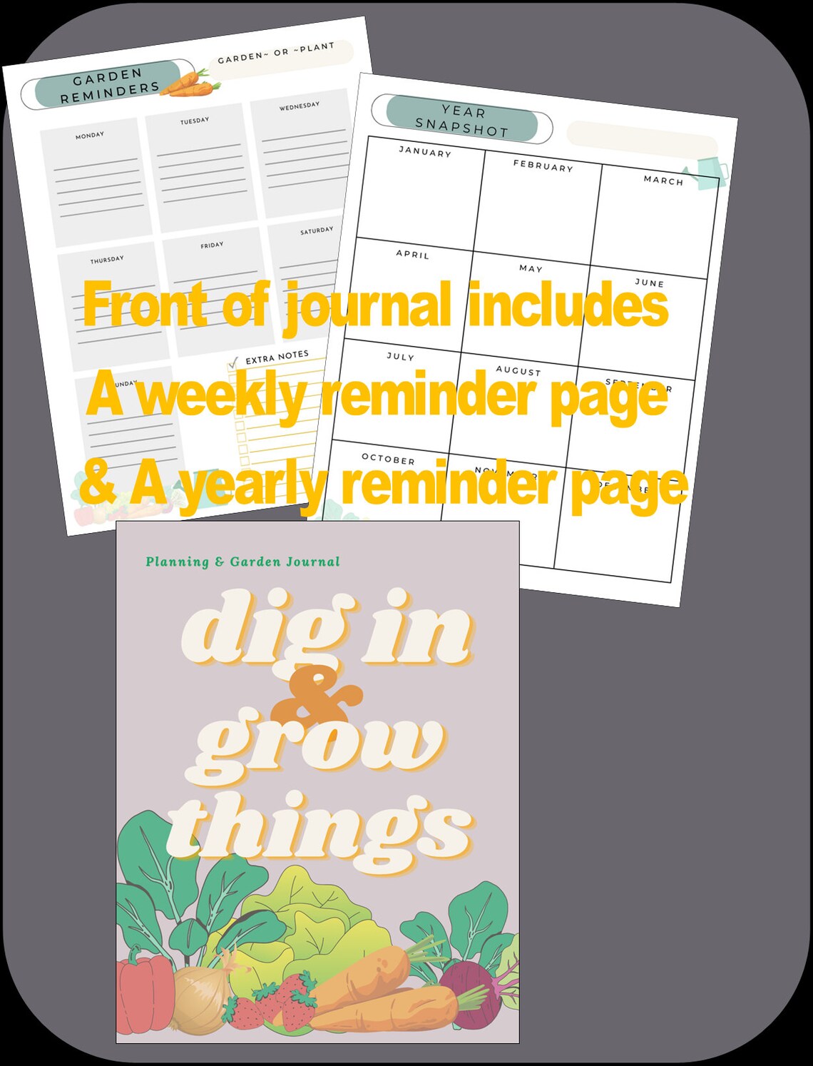 Garden Journal PRINTABLE DIGITAL Download PDF 12 Unique Pages Seed ...