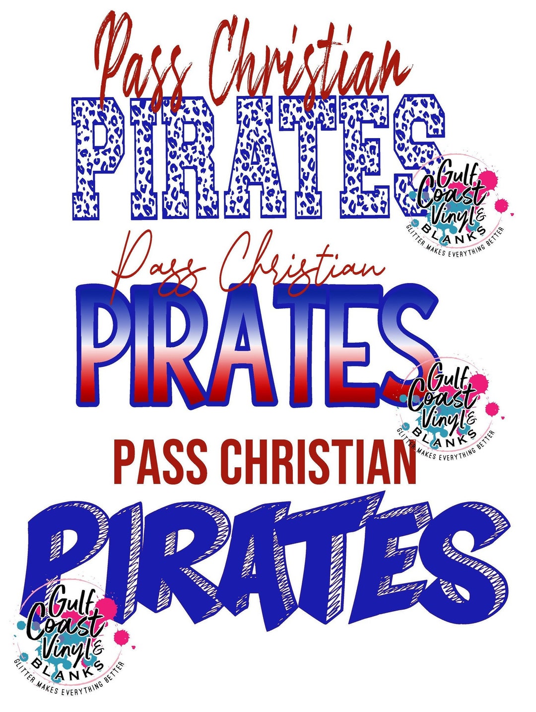 Pass Christian Pirates School Spirit Sublimation Cut or Print Bundle ...