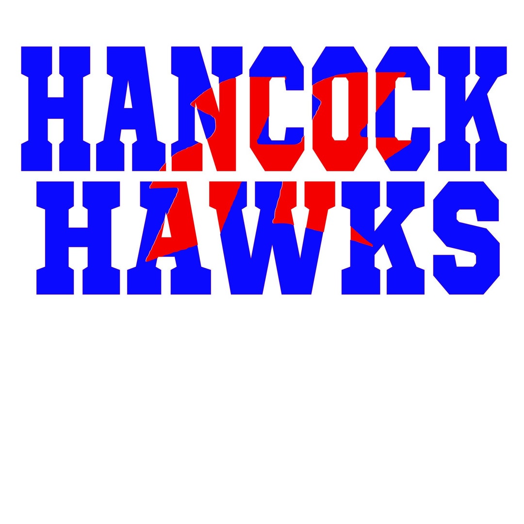 Hancock Hawks Knockout Svg Cut Out - Etsy