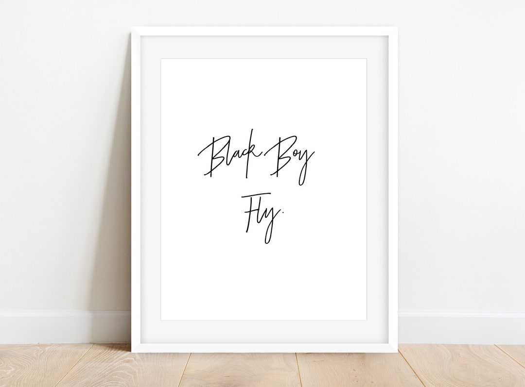 Black Boy Fly | Digital Print | Printable for Bedroom, Office, Kids ...