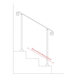 5 Foot Metal Wall Rail for Stairs, Steel Railing Handrail for Steps ...