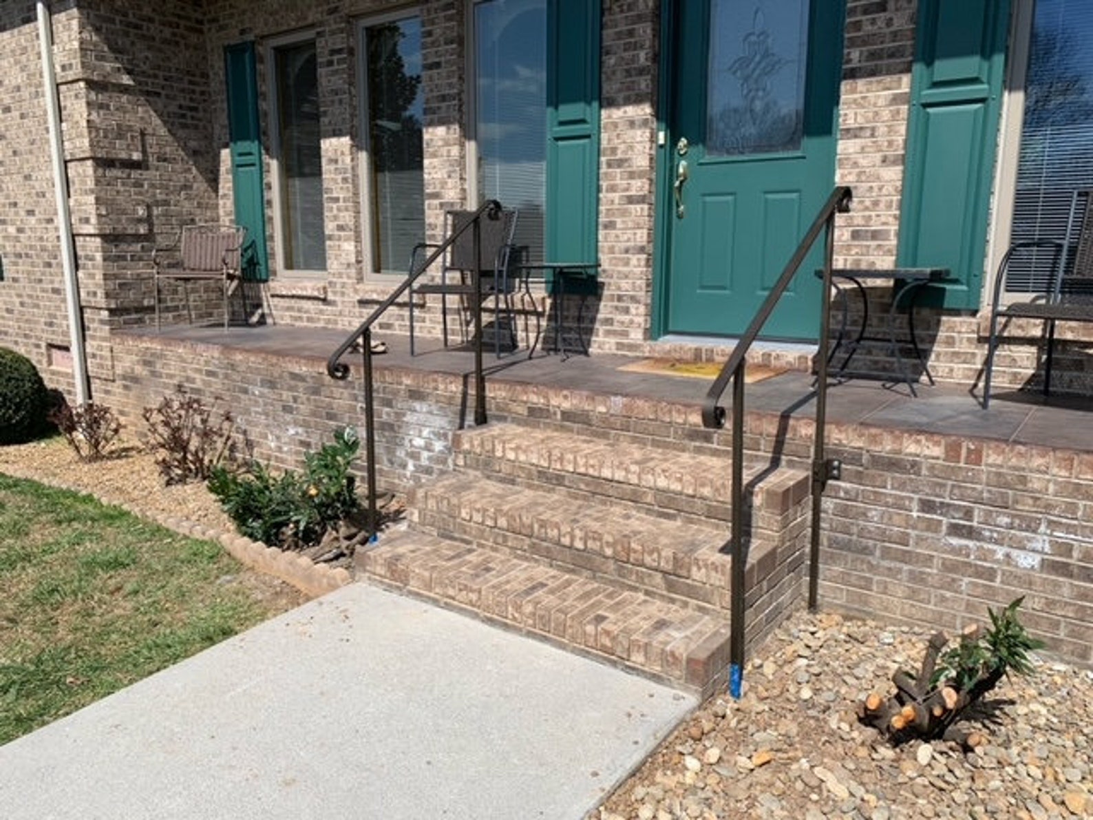 4 Foot Metal Handrail for Stairs In-ground Posts Metal - Etsy