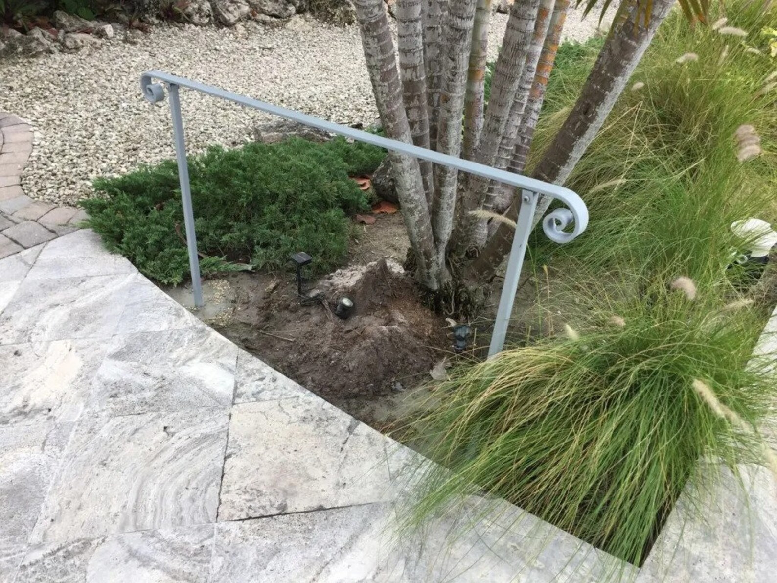 4 Foot Metal Handrail for Stairs In-ground Posts Metal - Etsy