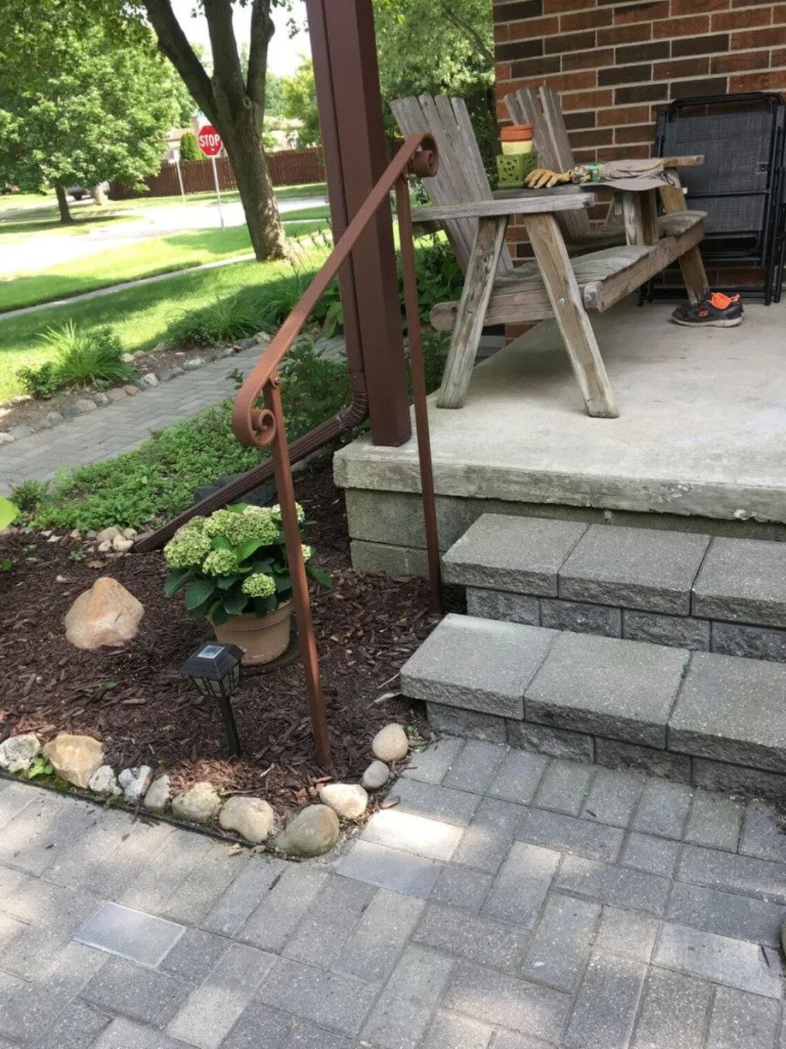 4 Foot Metal Handrail for Stairs In-ground Posts Metal - Etsy