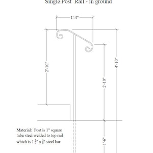 In-ground Single Post Handrail for Stairs for 1 to 2 Steps, Steel ...