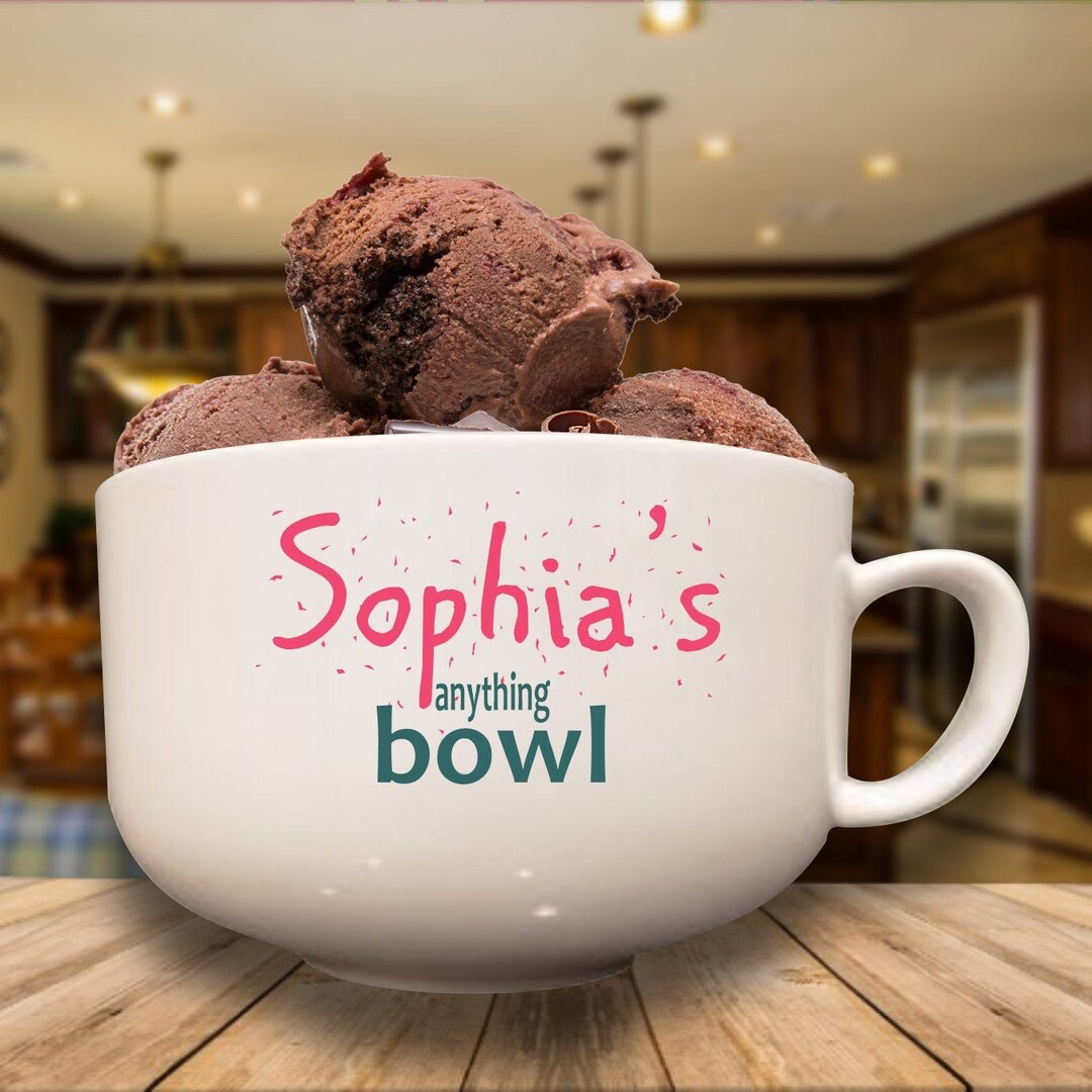 Large 32 Ounce 5.5 Inch Diameter Personalized Bowl, Anything Bowl ...