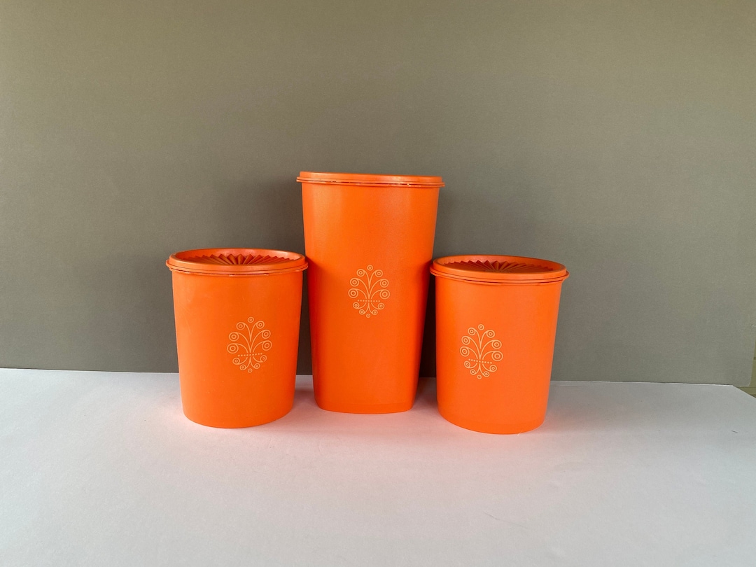 Vintage Orange Tupperware Containers, Set of 3 - Etsy