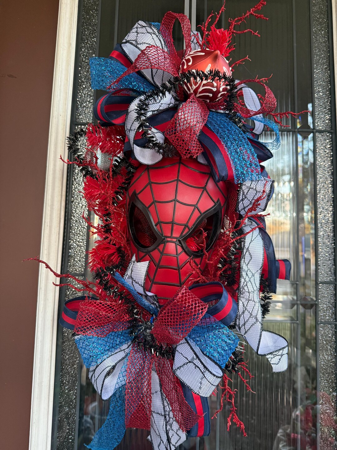 Spider-man Front Door Wreath,web Ribbon,spiderweb,spider-man,wired ...