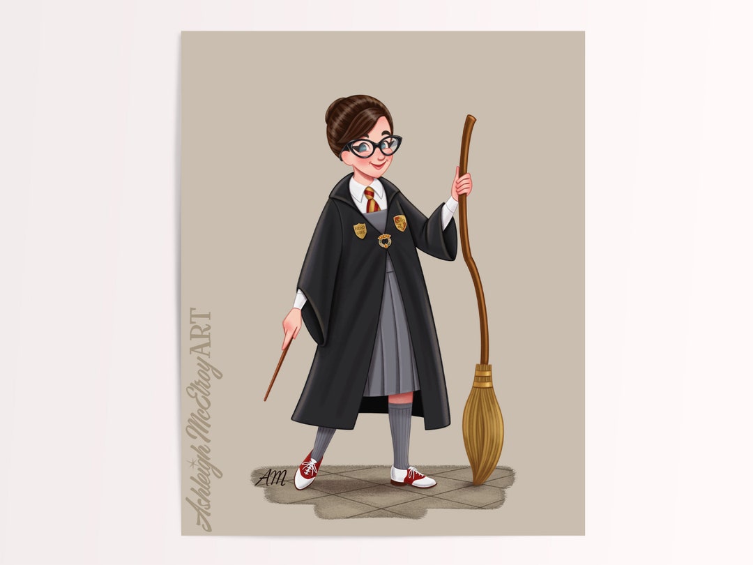 Schoolgirl Minerva Illustration Art Print - Etsy