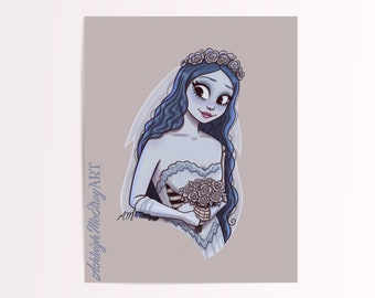 The Corpse Bride Emily Tim Burton Wall Decor Fine Art Print - Etsy