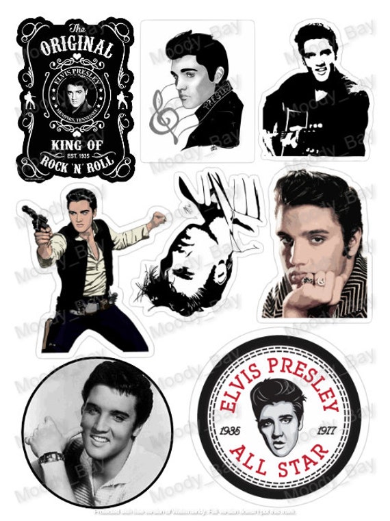 Elvis inspired sticker sheet waterproof vinyl printed stickers Paper ...