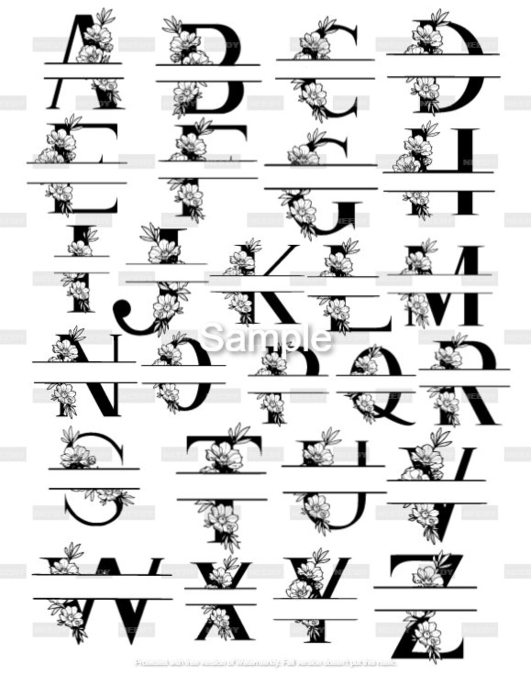 Decorative Floral Capital Letters Floral Letter Cut Files Digital ...