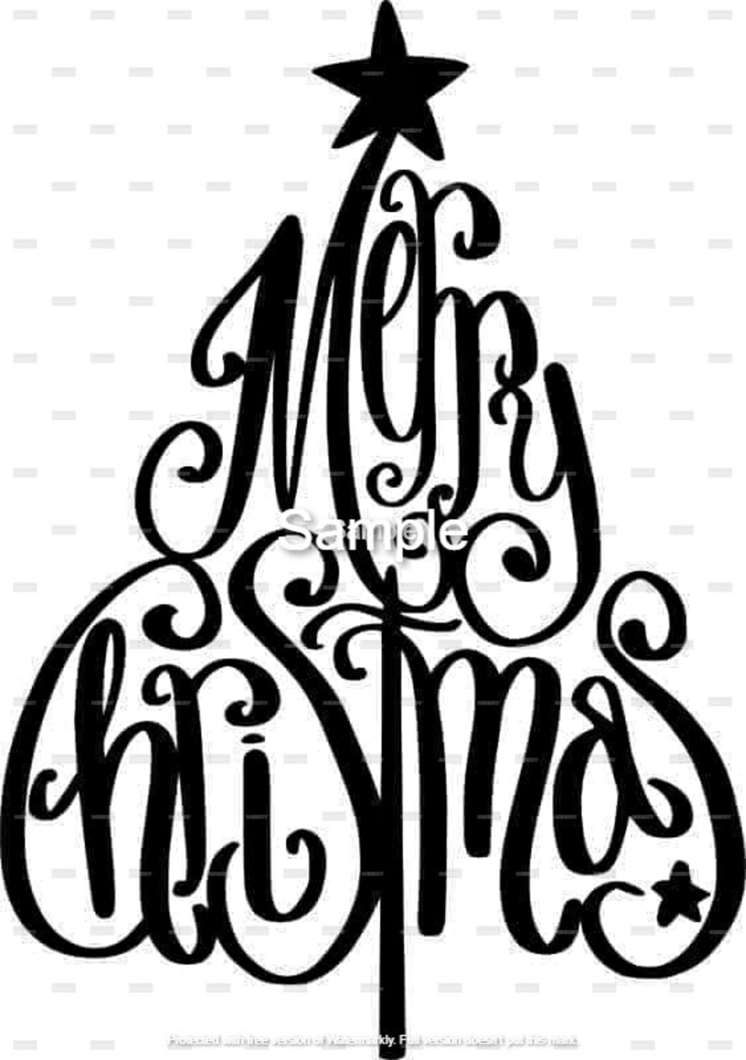 Merry Christmas Tree Monogram Svg Cutting File Digital Download - Etsy