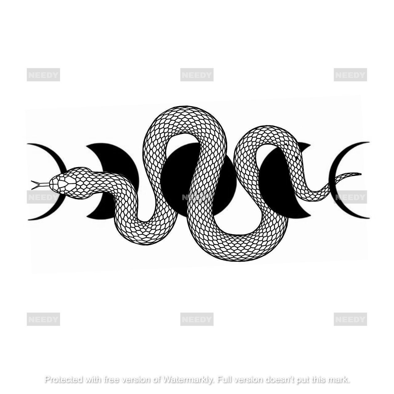 Snake Tattoo Stencil Design Svg Png Digital Instant Download - Etsy ...
