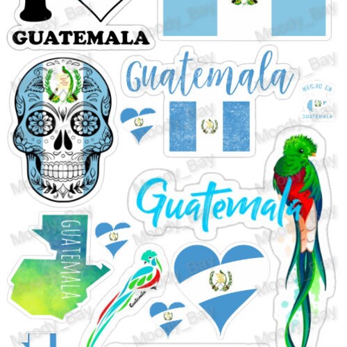 Guatemala Sticker Sheet Png Digital Download Print to Cut - Etsy