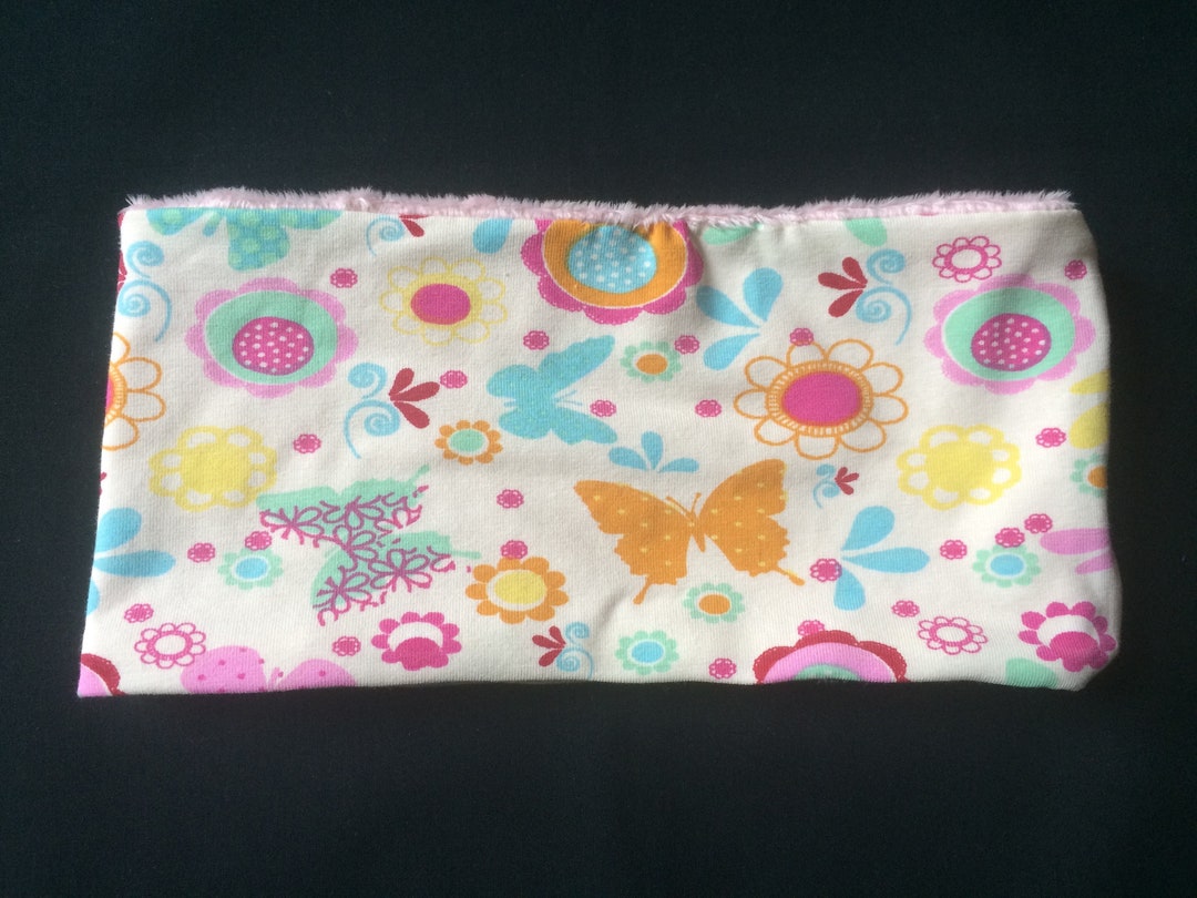 Snood Child Jersey / Minkee Pattern Butterflies and Flowers 47 Cm - Etsy